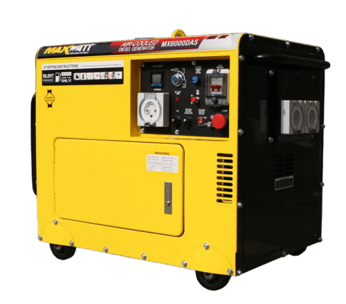 Maxwatt MX6000DAS Diesel Generator–6kVA, 5000W Quiet Power