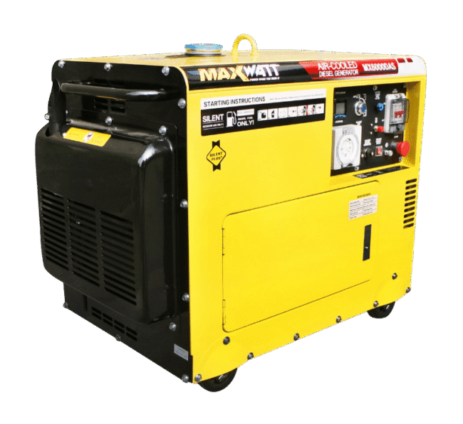 Maxwatt MX6000DAS Diesel Generator–6kVA, 5000W Quiet Power